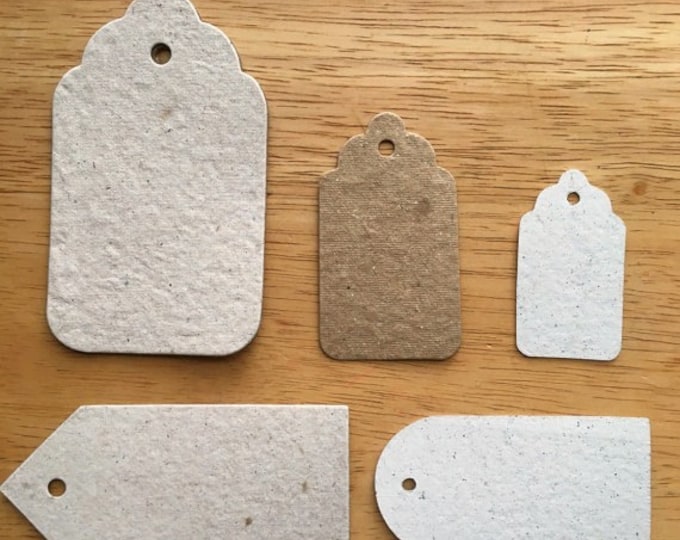 Handmade Recycled Paper Tags 100 Gift Tags Bulk Swing Tags Deckle Edge ...