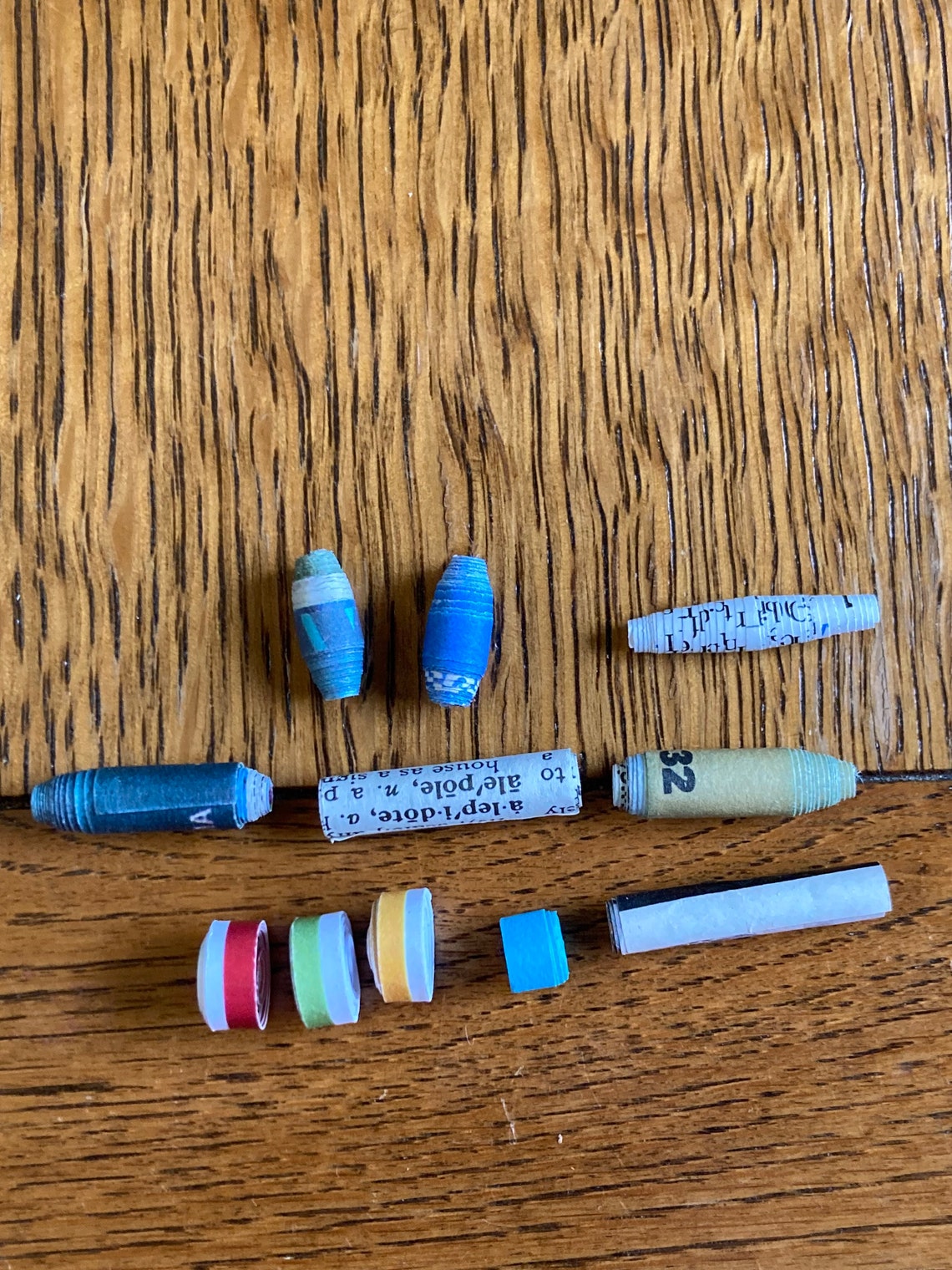 20 Assorted Sizes of Upcycled Paper Beads Bulk Beads Colorful | Etsy