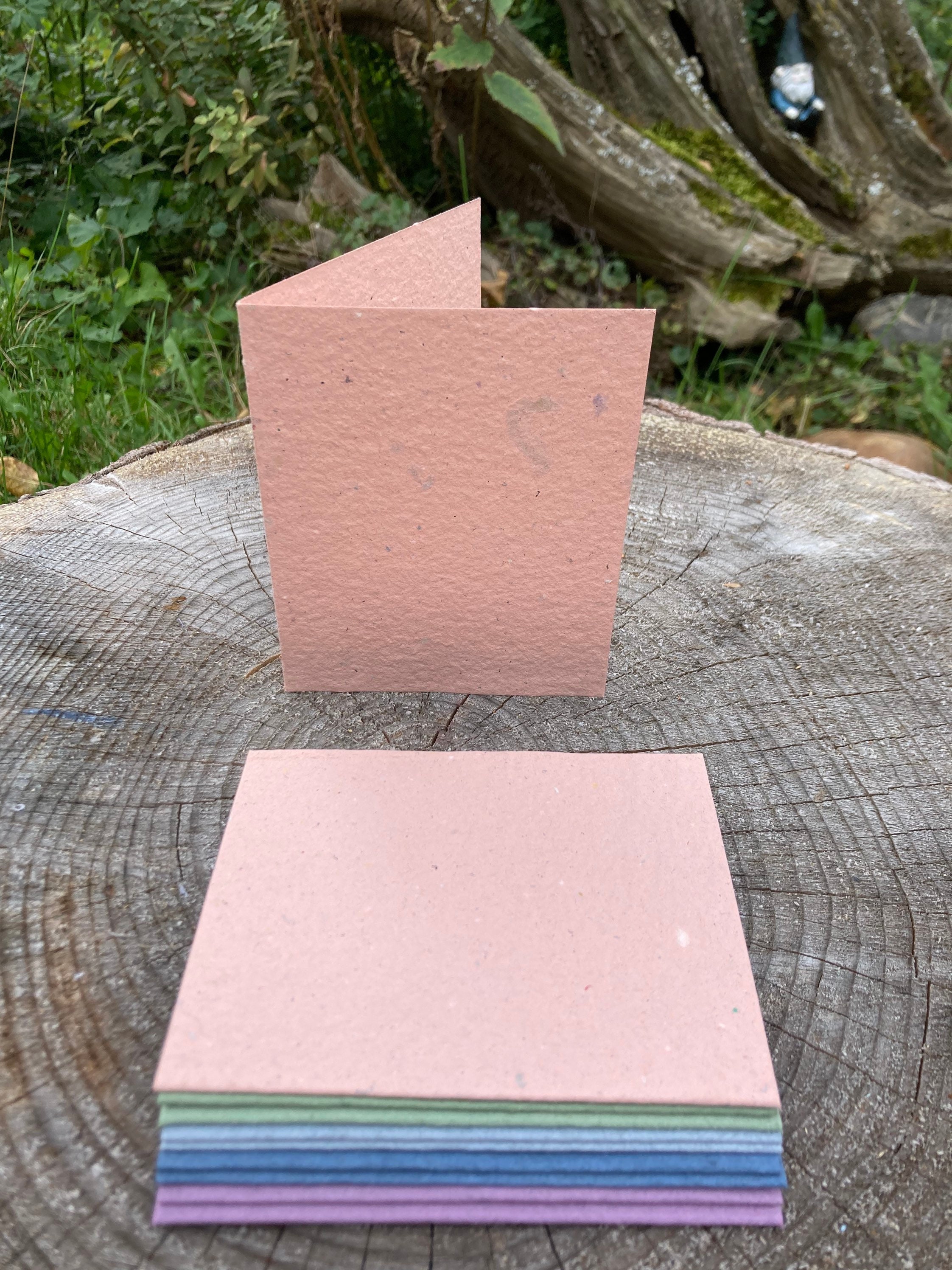 10 4x5 inch blank handmade recycled paper cards, multicolor set, blank ...
