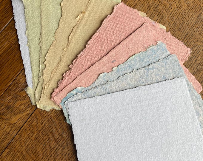 5x7 Inch Assorted Handmade Recycled Watercolor Paper, Single Sheet ...