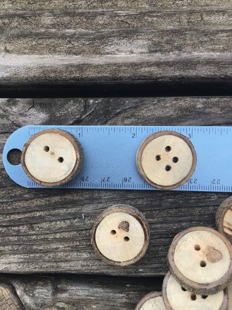 Set of four wood buttons 1 inch buttons live edge buttons | Etsy