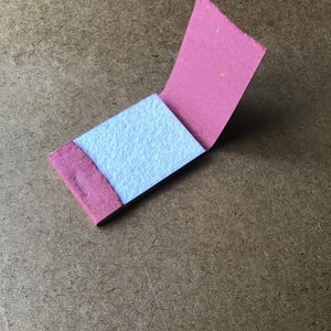 Matchbook Notebook, Mini Notebook Notepad, Recycled Paper, Handmade Paper, Homemade Paper ...