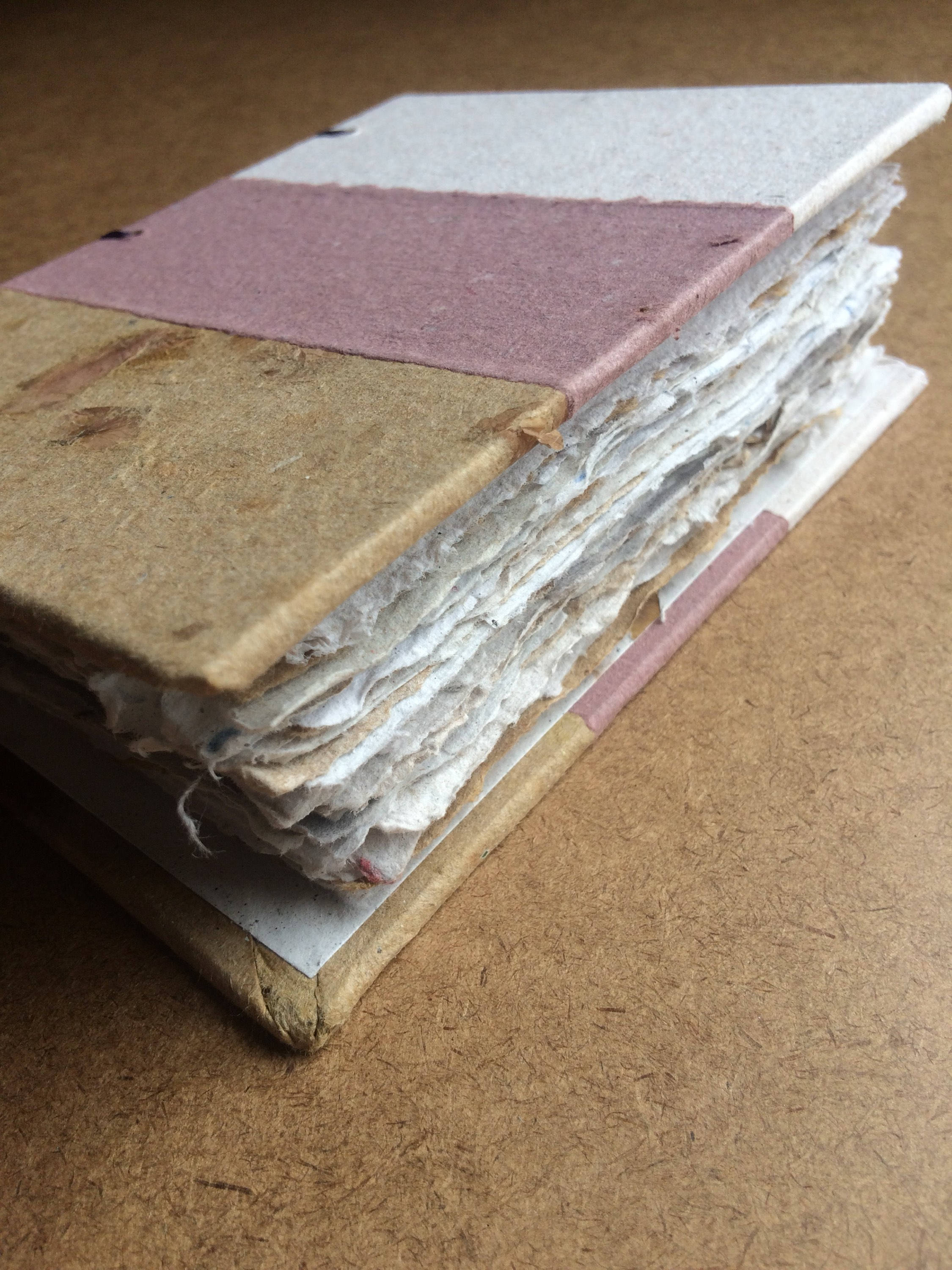 Purple brown and white striped journal, handmade paper, sketch book ...