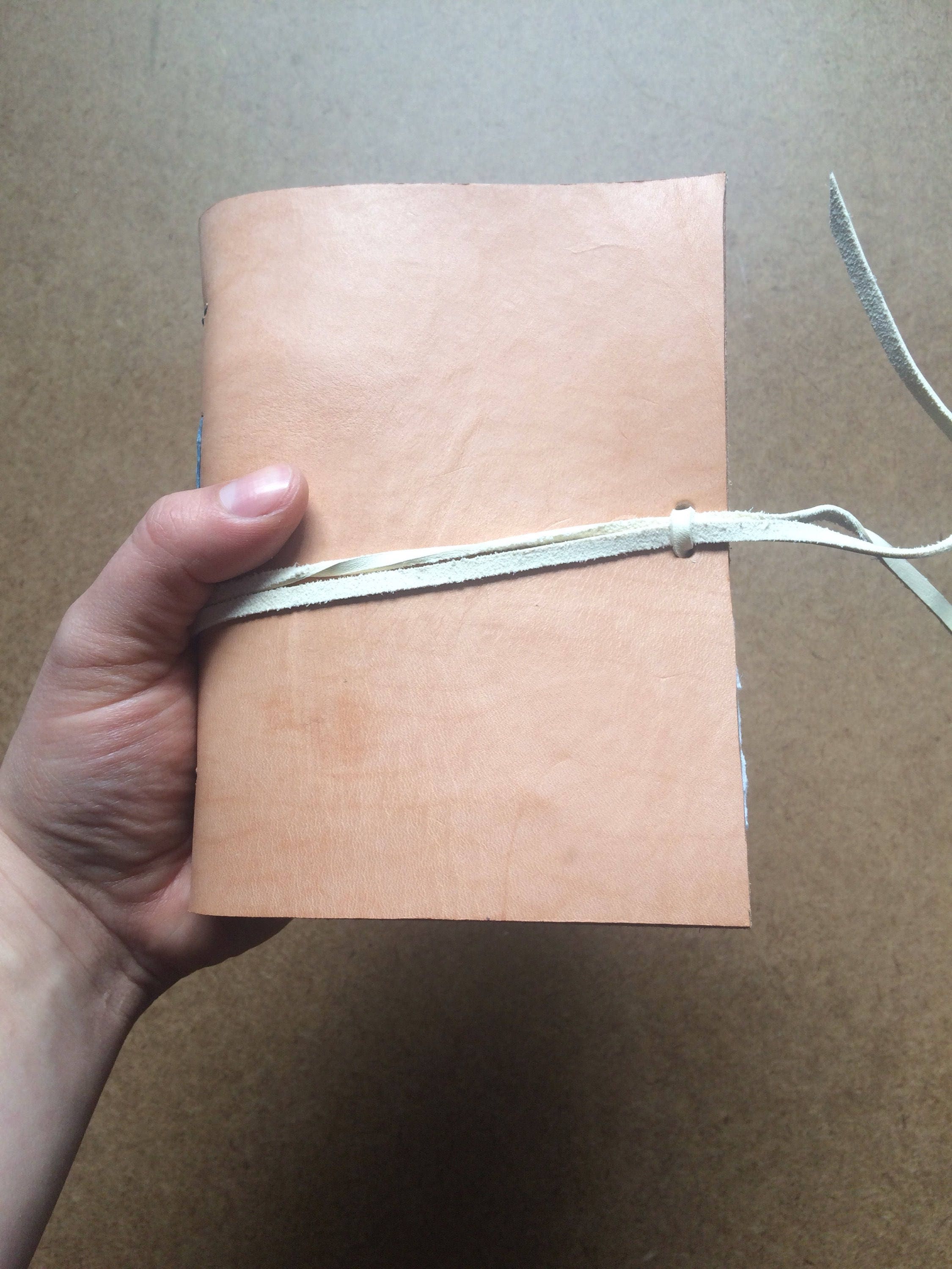 4.5x7 inch tan leather journal, tough journal, leather notebook ...