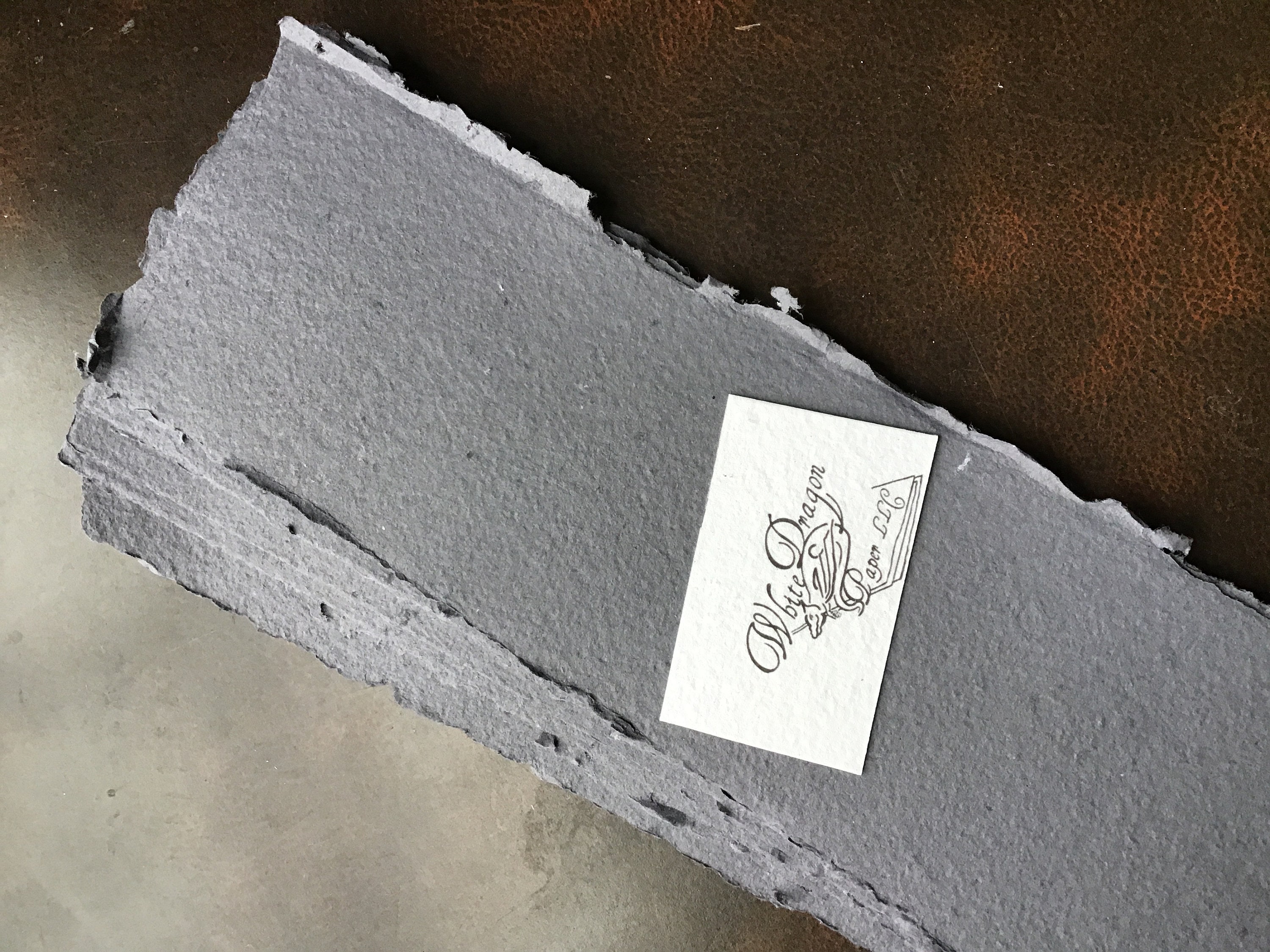 10 sheets 4x15 inch sheets dark grey handmade paper, recycled paper ...