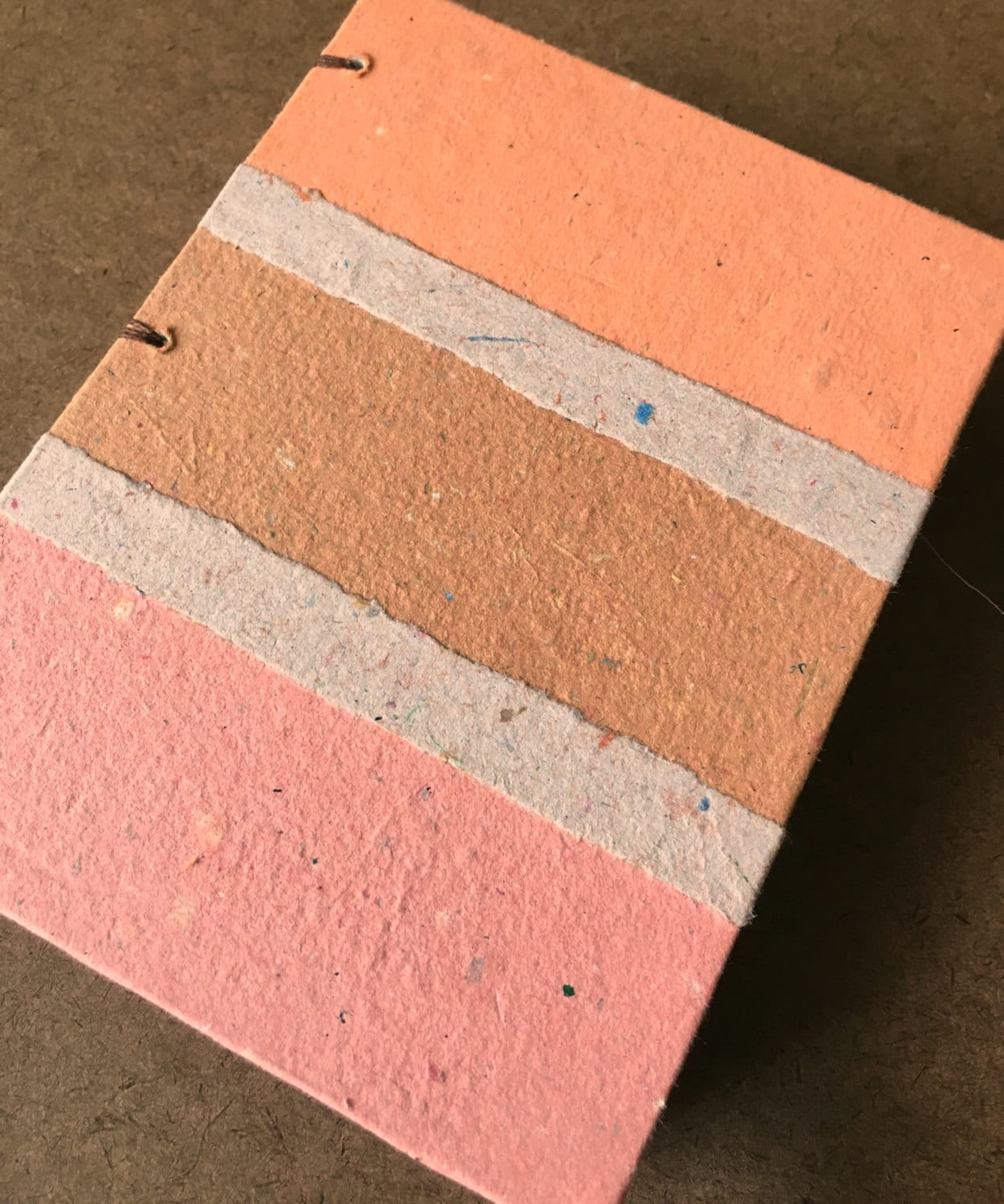 Orange journal, handmade paper journal, sketch book, travel journal ...