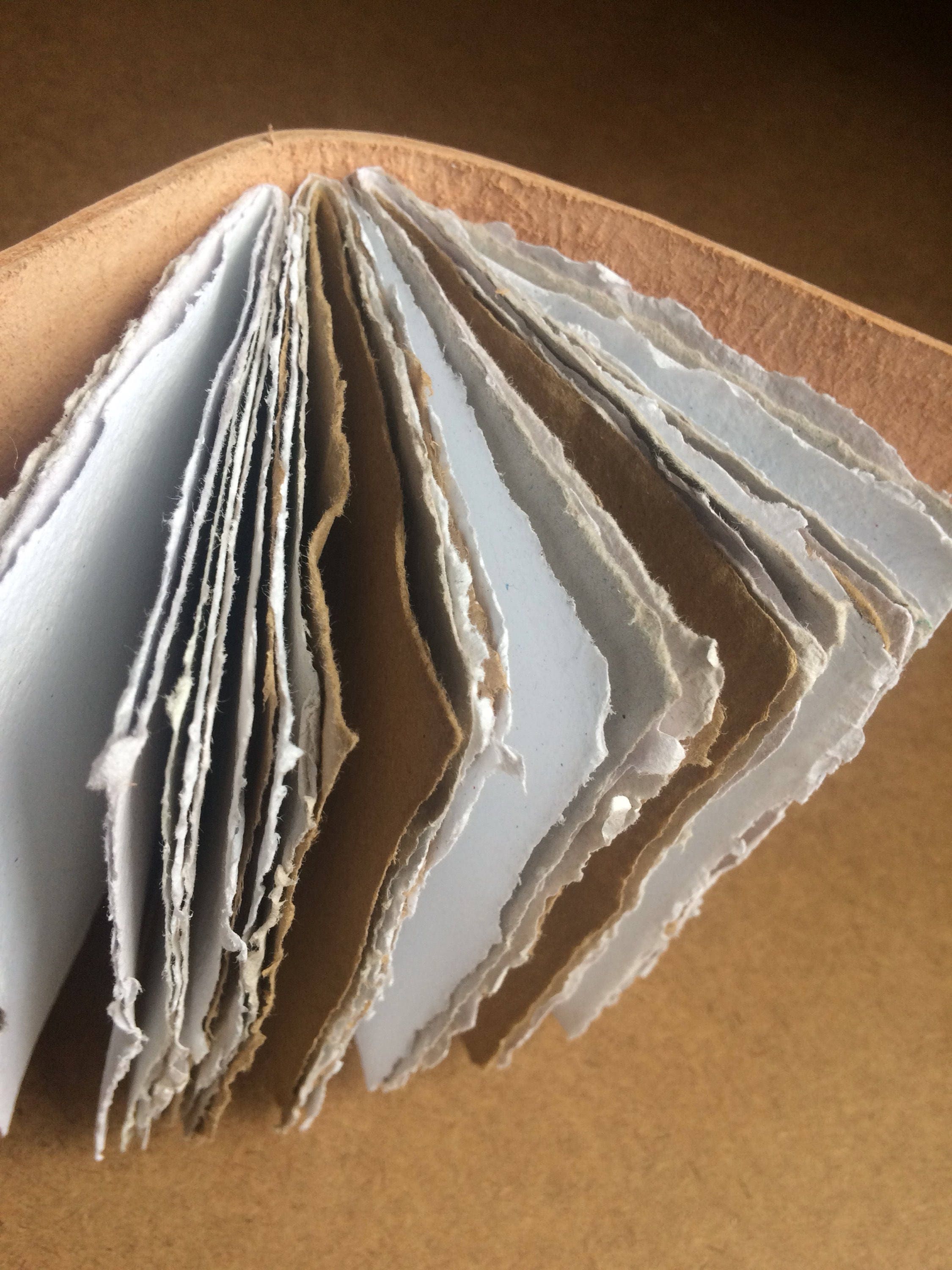 4.5x7 inch tan leather journal, tough journal, leather notebook ...