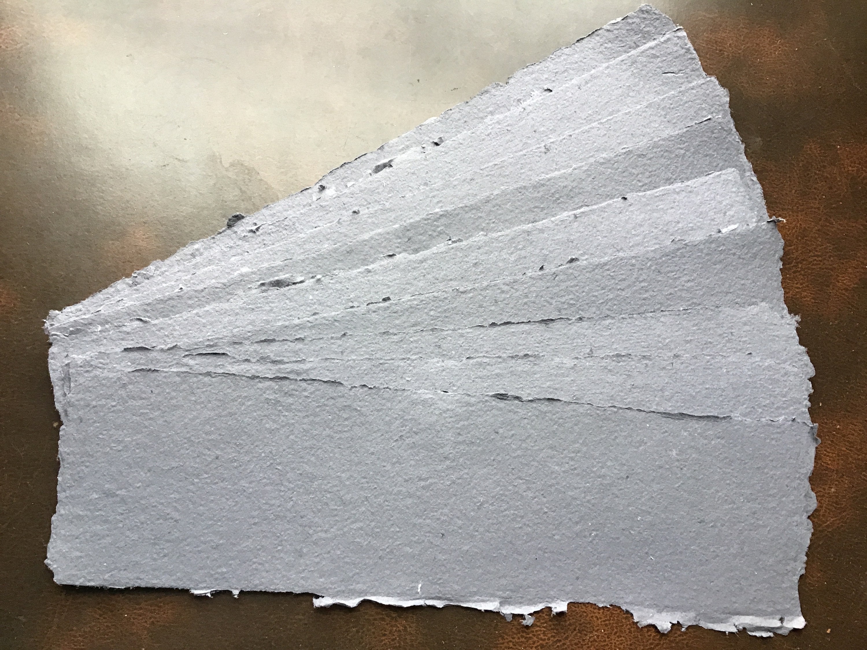 10 sheets 4x15 inch sheets dark grey handmade paper, recycled paper ...
