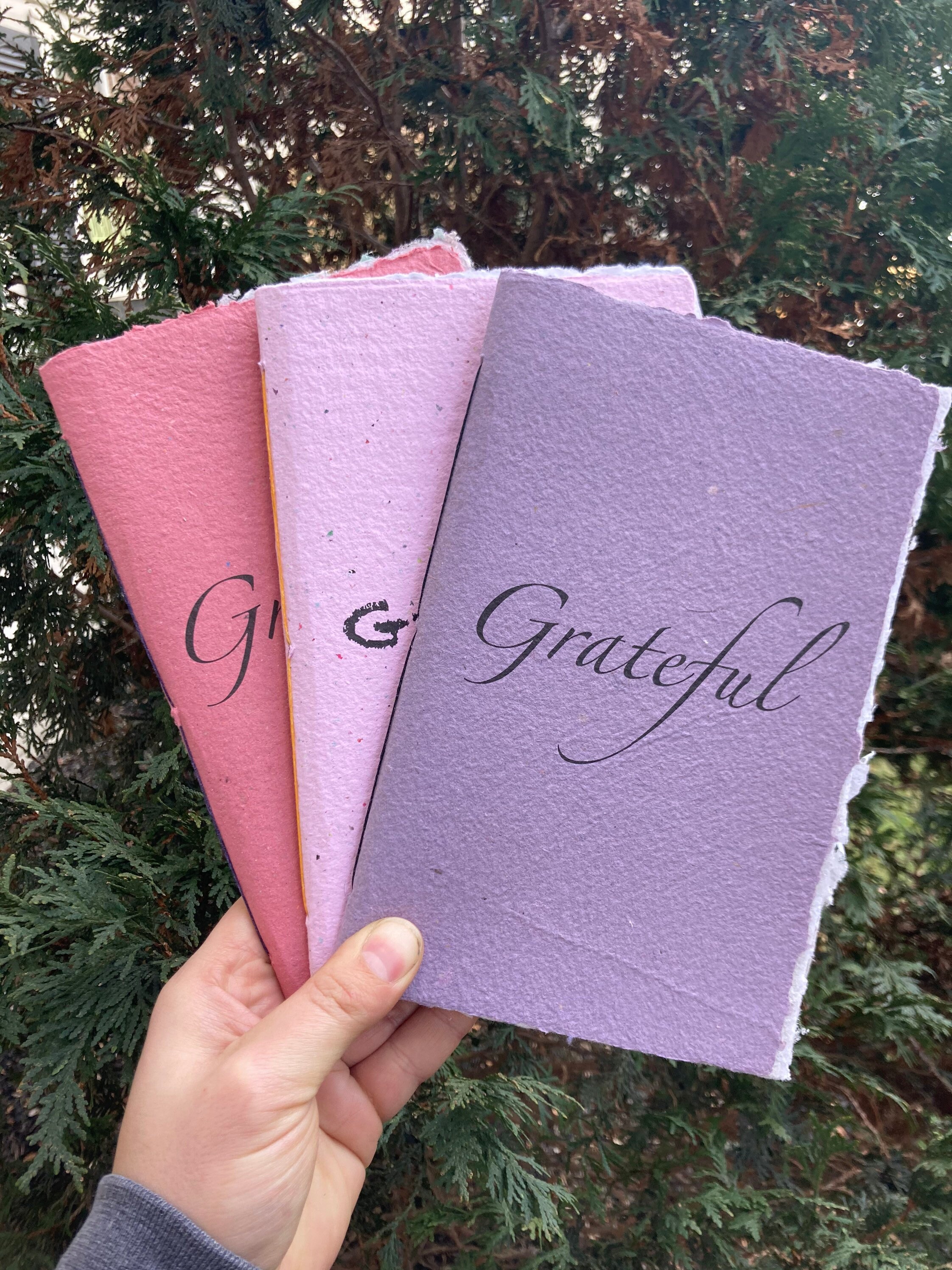 5.5x8.5 inch booklet, Grateful, scratch pad, handmade paper, homemade ...