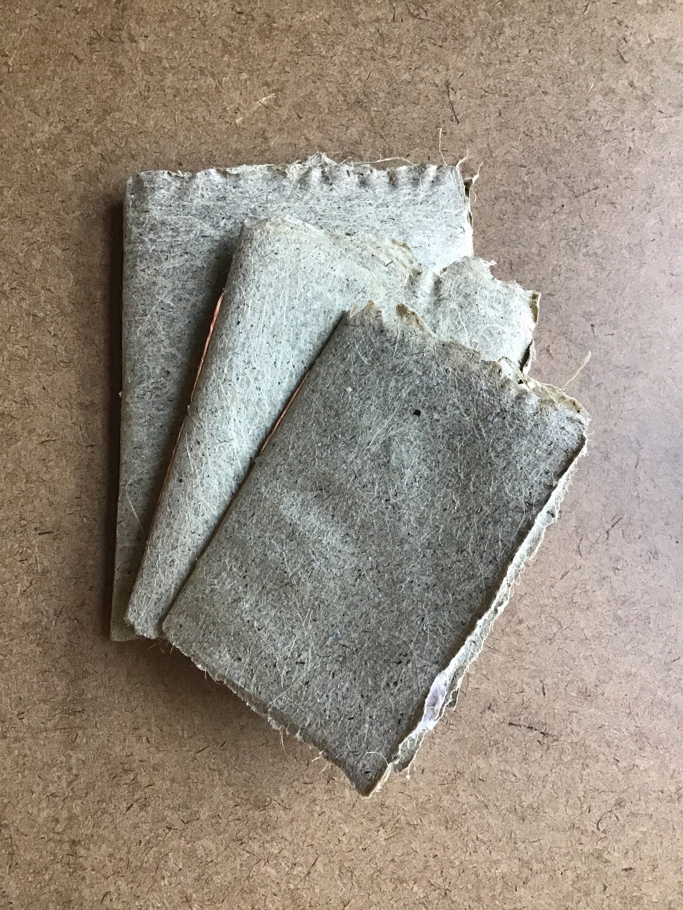 Small paper notebooks, set of 3, plant fiber paper, grass hay paper ...