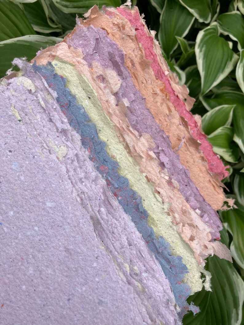 10 Assorted Sheets of Handmade Recycled Paper Eco Friendly - Etsy