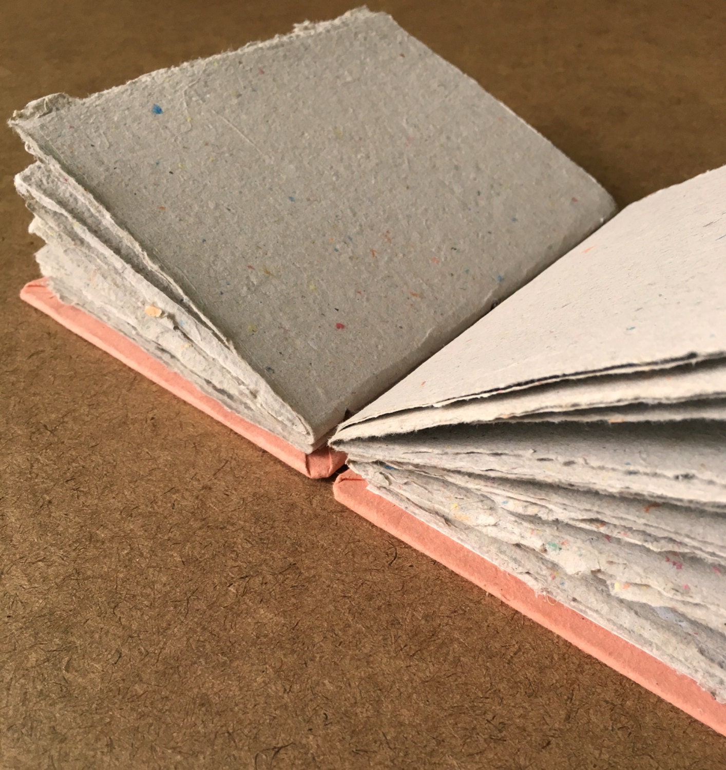 Orange journal, handmade paper journal, sketch book, travel journal ...