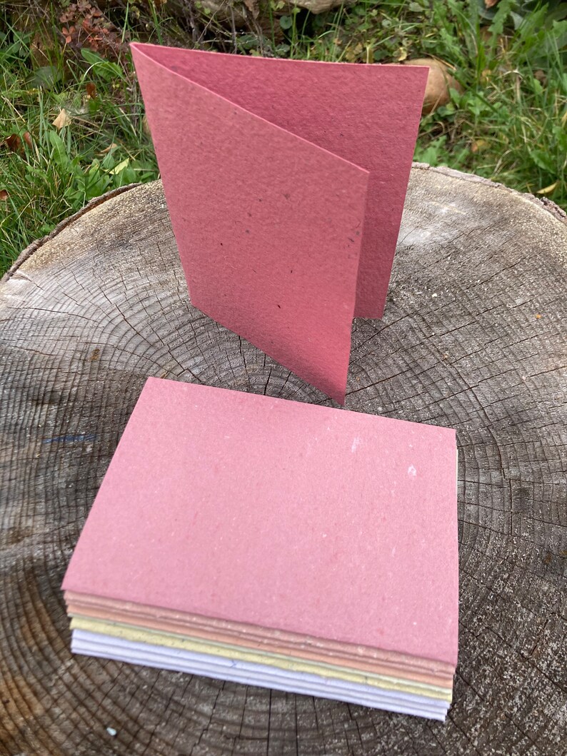 10 5x7 Inch Blank Handmade Recycled Paper Cards Red Orange - Etsy