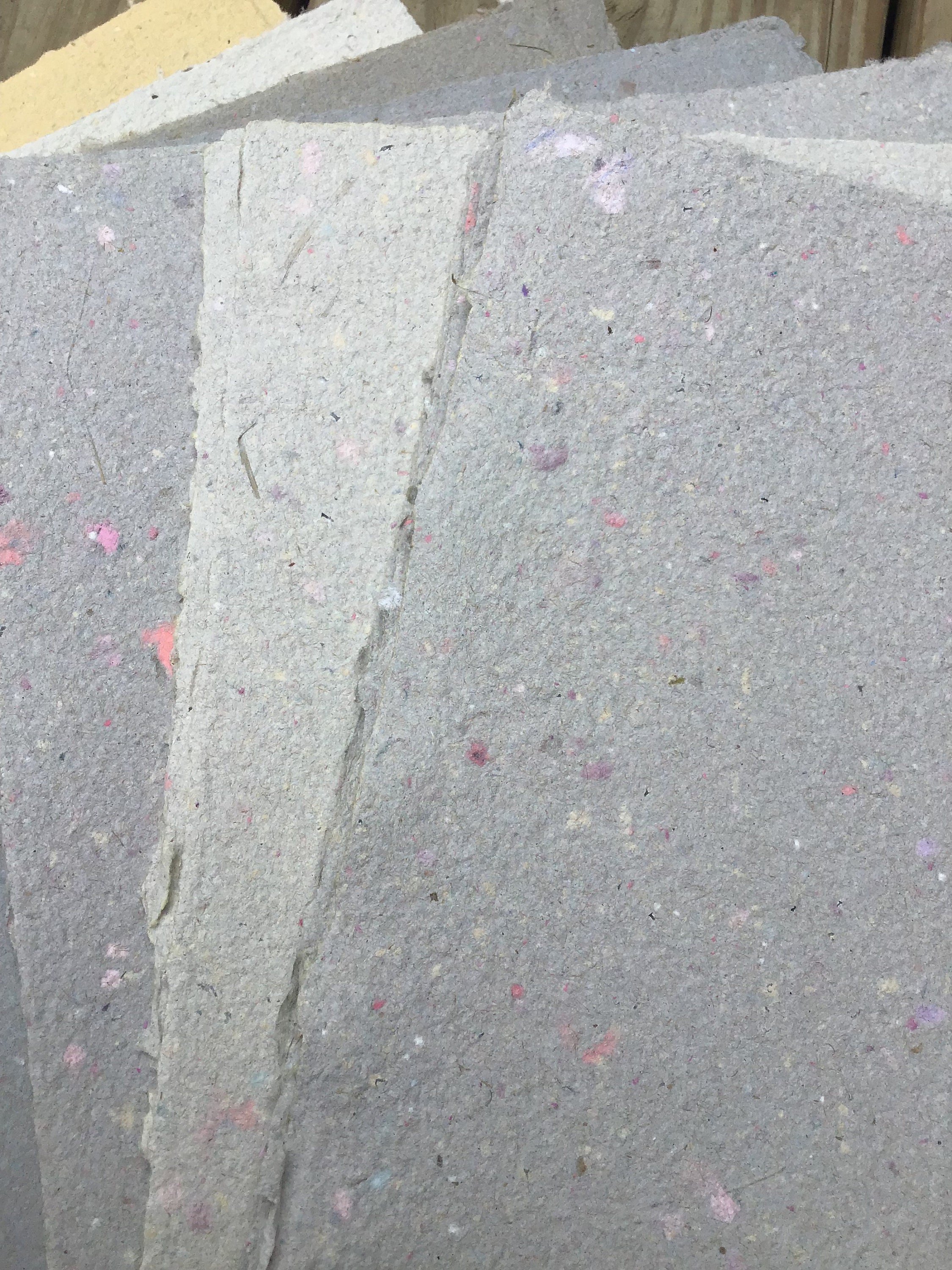 5 sheets Yellows and Greys batch, handmade paper, eco friendly ...