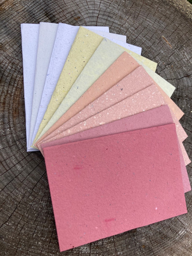 10 5x7 Inch Blank Handmade Recycled Paper Cards Red Orange - Etsy