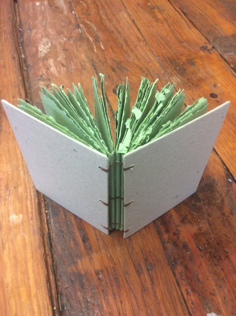 Green Journal Handmade Paper Journal Sketch Book Travel - Etsy