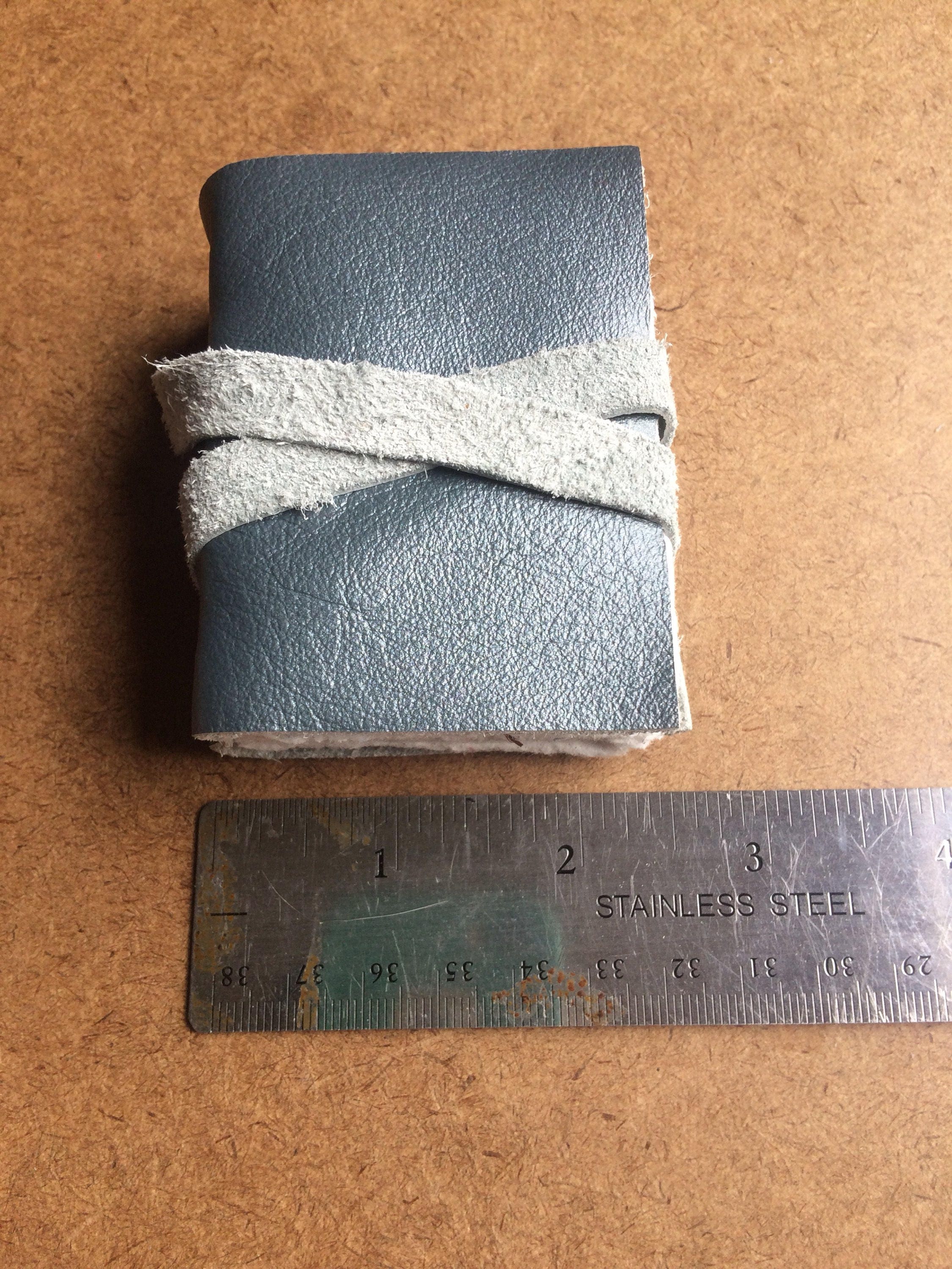 2x3 inch metallic blue journal, soft journal,blue, small book, handmade ...