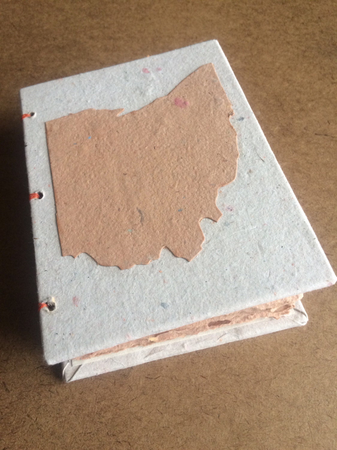Orange Ohio journal, handmade paper journal, sketch book, travel ...