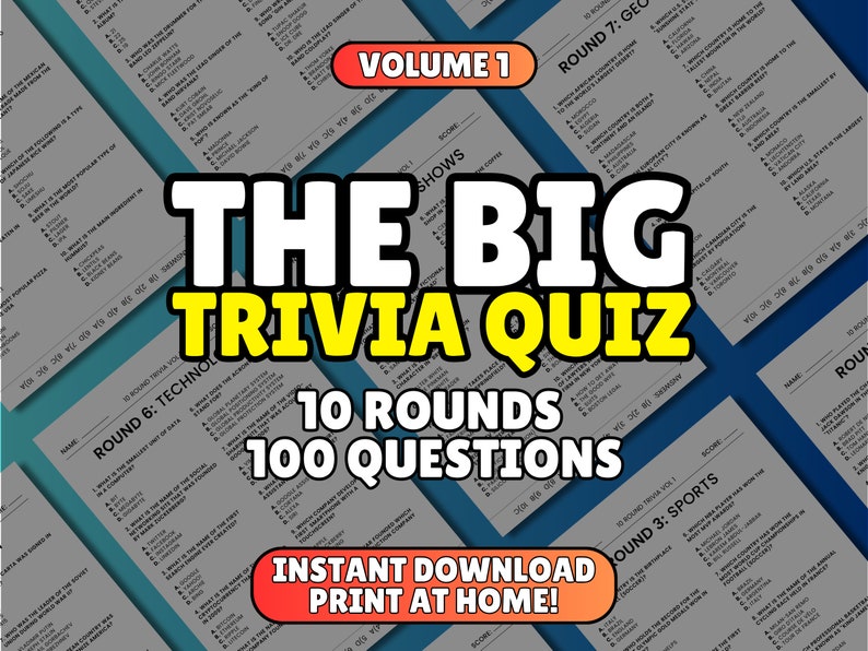 Pub Quiz Trivia Game | Volume 1 | Family Trivia | Party Games | General ...