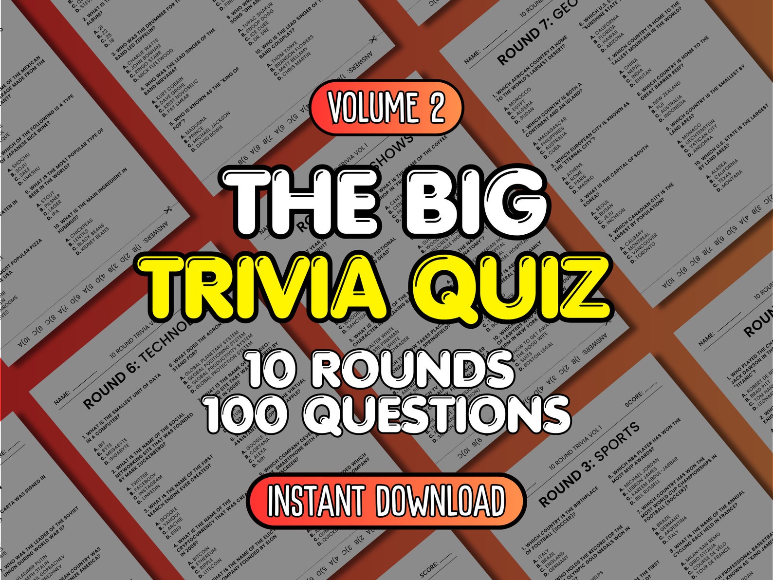 Pub Quiz Trivia Game | Volume 2 | Family Trivia | Party Games | General ...