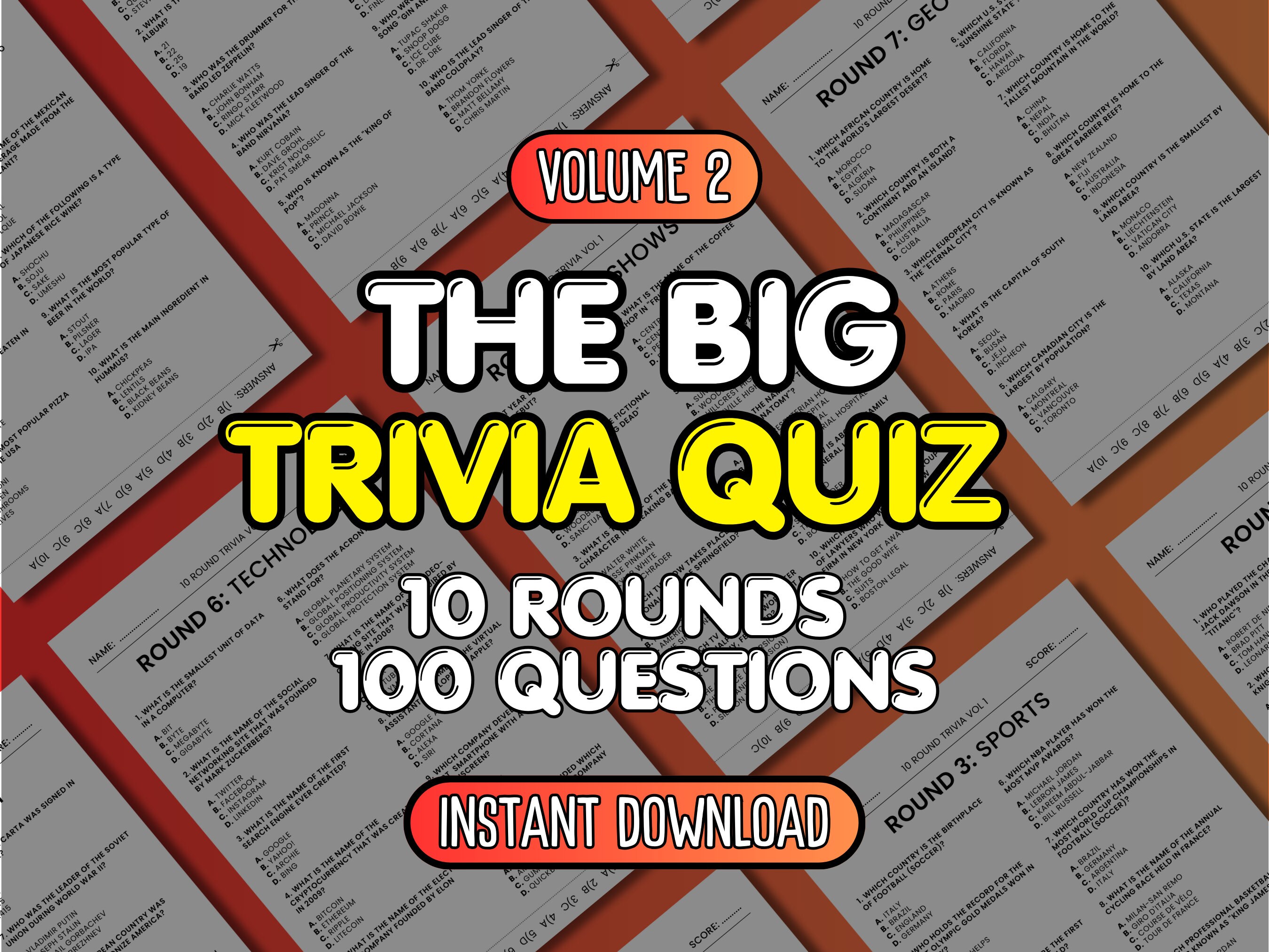 Pub Quiz Trivia Game | Volume 2 | Family Trivia | Party Games | General Knowledge | Trivia Quiz ...