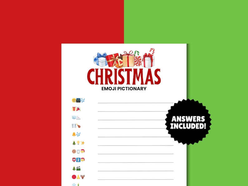 Christmas Emoji Pictionary Quiz Game Emoji Pictionary Christmas Games ...