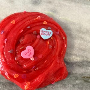 Sweet Heart Slime Valentine Slime, Red Slime, Sensory Fidget Slime - Etsy