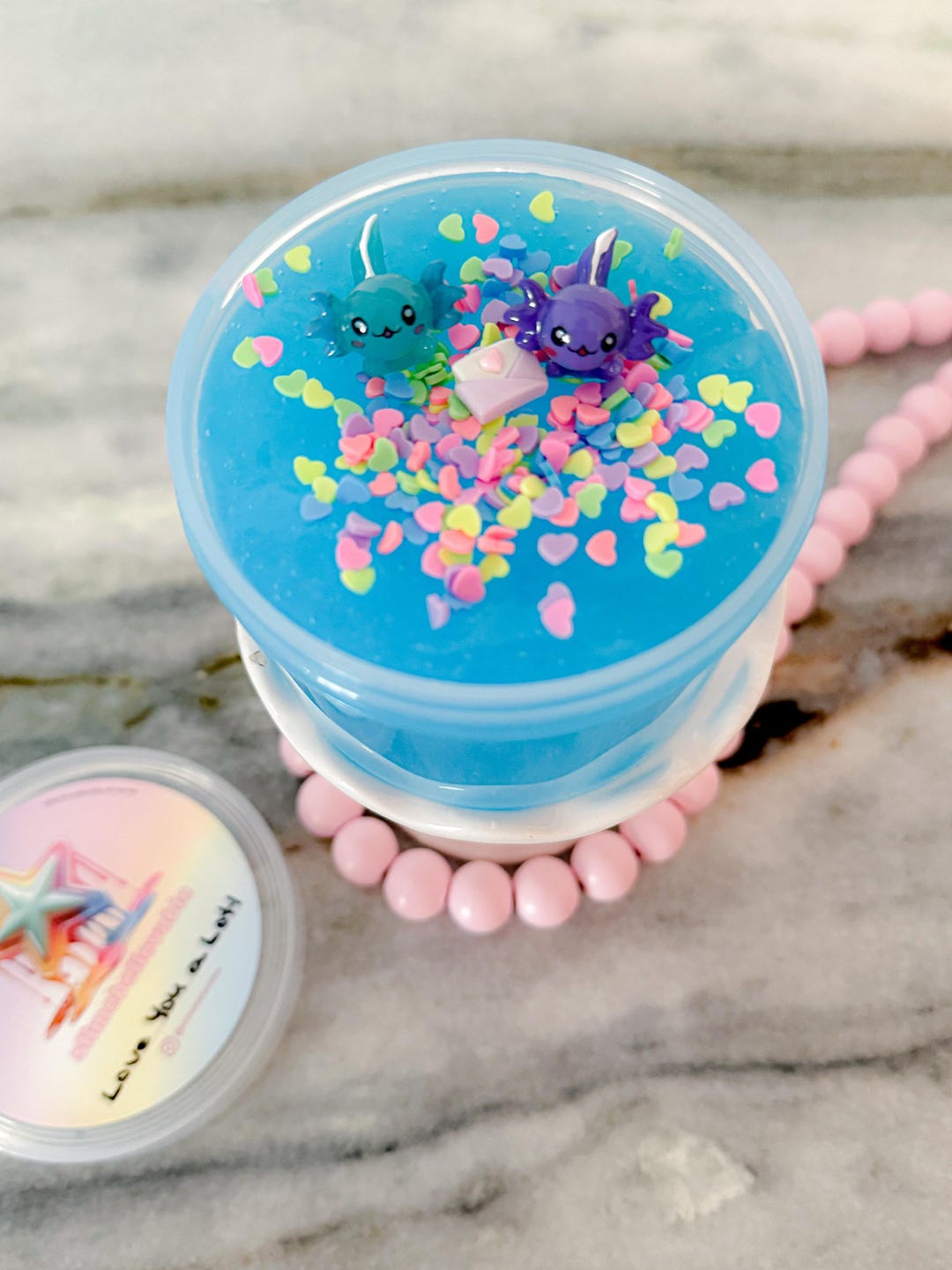 BLUE Love You a Lotl Slime | Valentine Slime, Sensory Fidget Slime ...