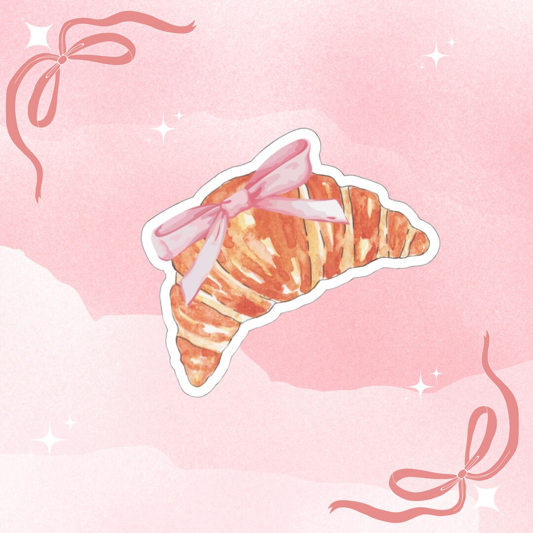 Coquette Croissant Sticker Sticker for Journaling, Laptops, Kindles ...