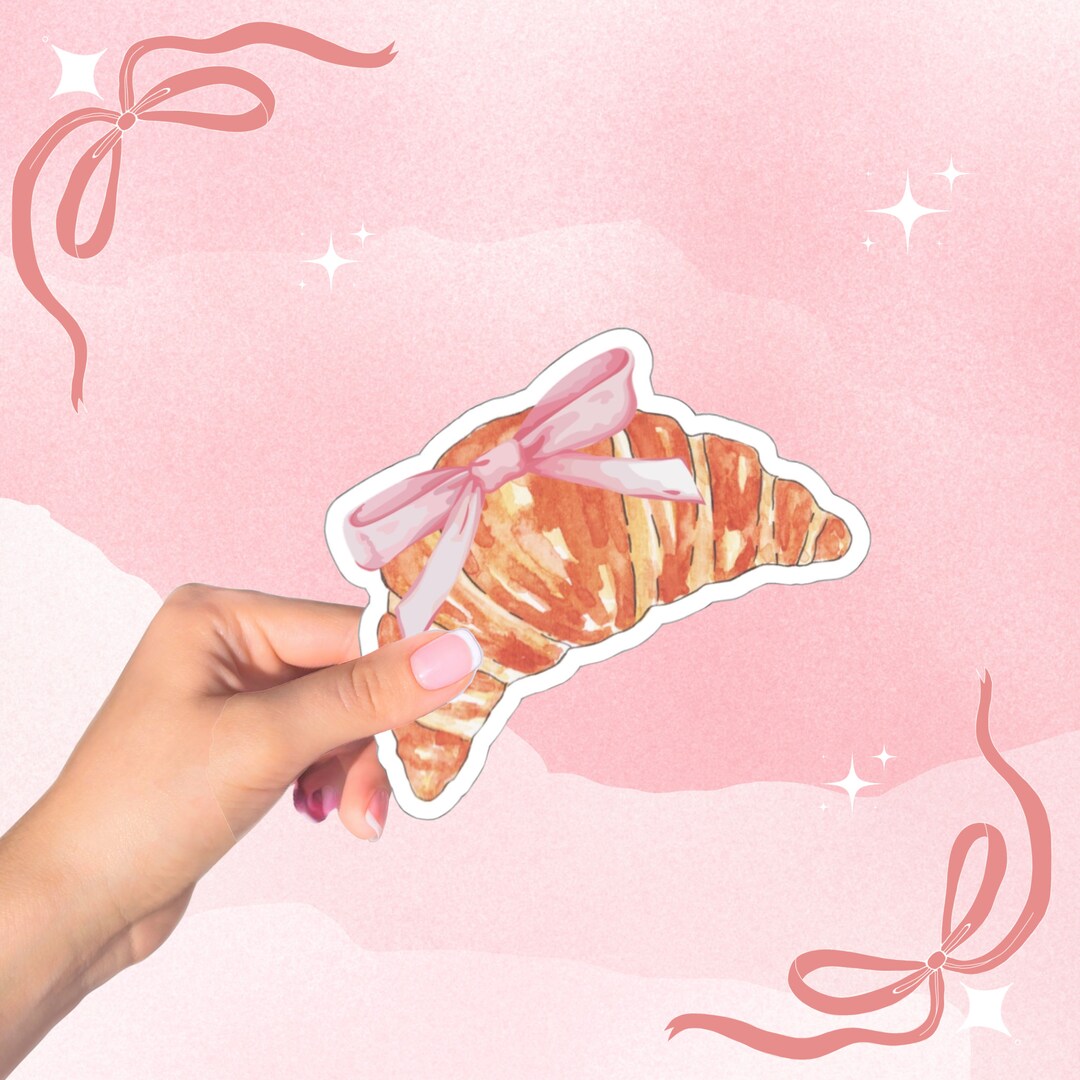 Coquette Croissant Sticker Sticker for Journaling, Laptops, Kindles ...