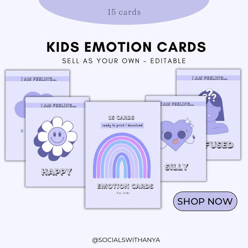 Kids Emotion Cards - Educational Flashcards for Emotional Intelligence ...