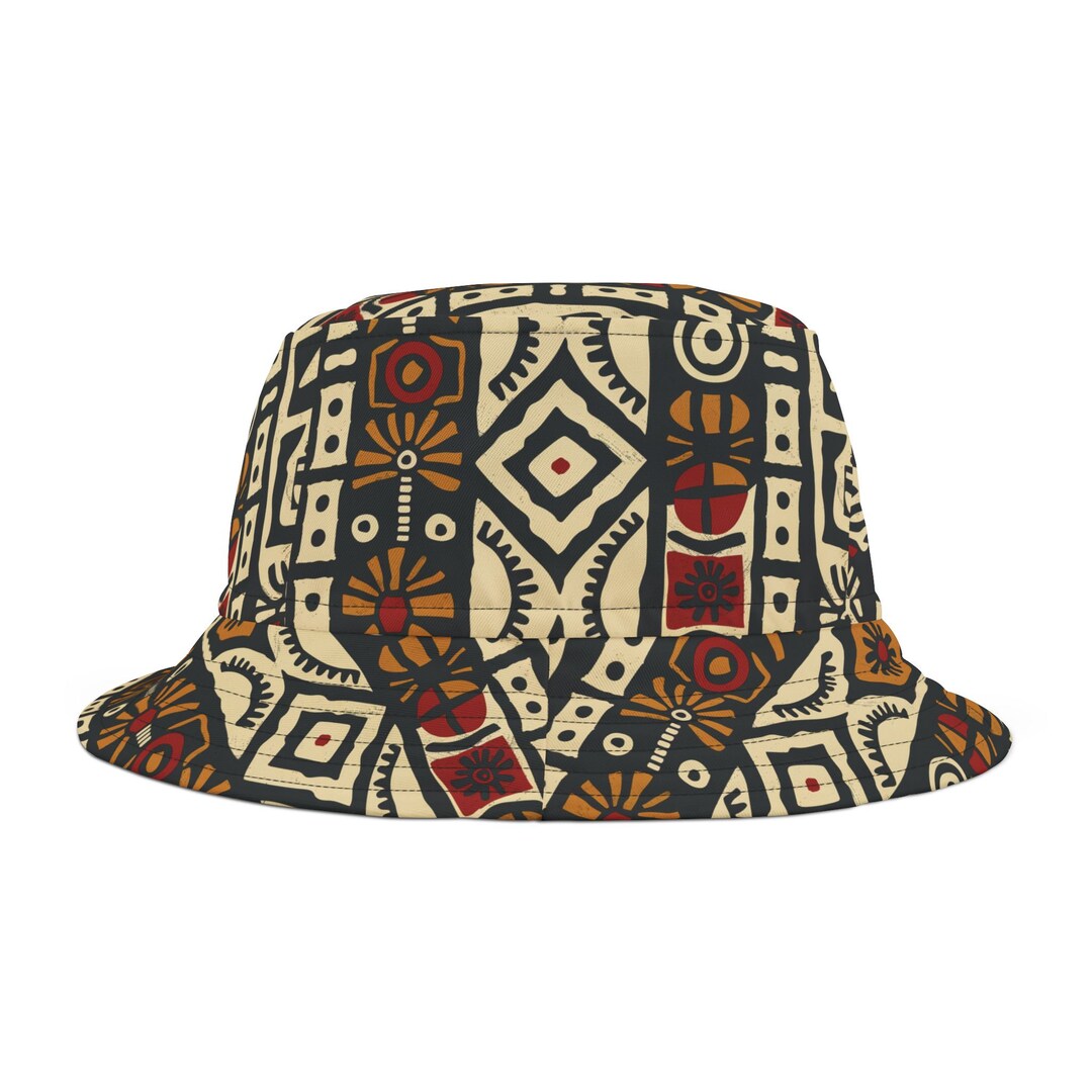 Abstract African Print Bucket Hat: 90s Style Polyester Hat - Etsy Australia