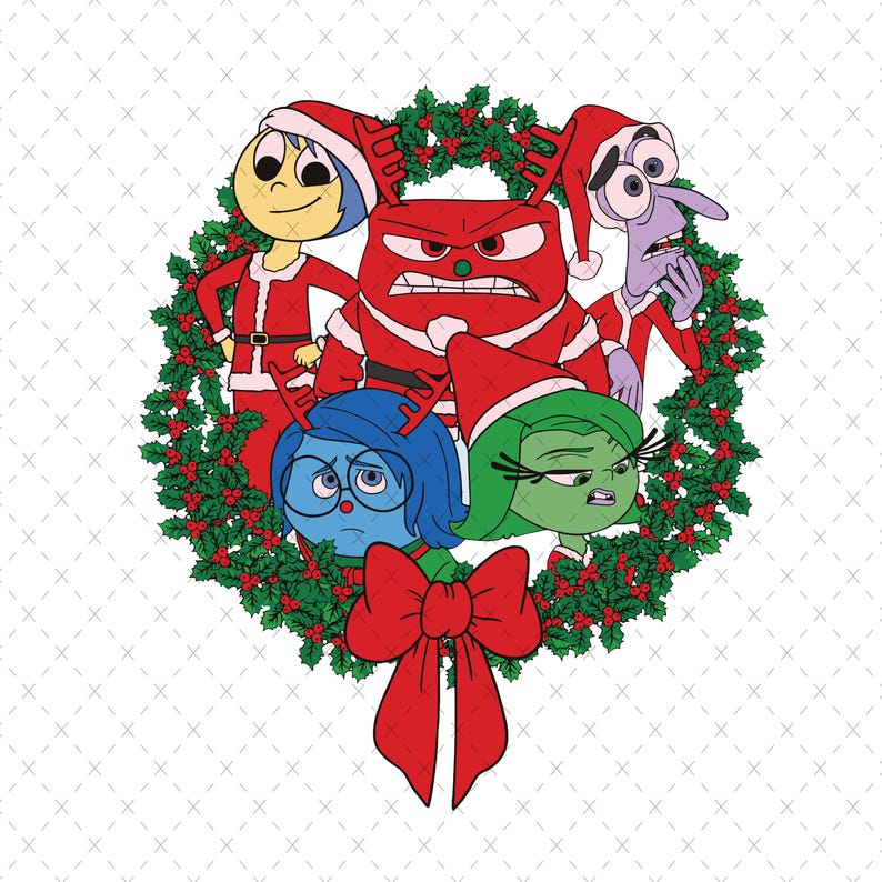 Inside Out Christmas Characters PNG: Funny Cartoon Emotions (digital ...
