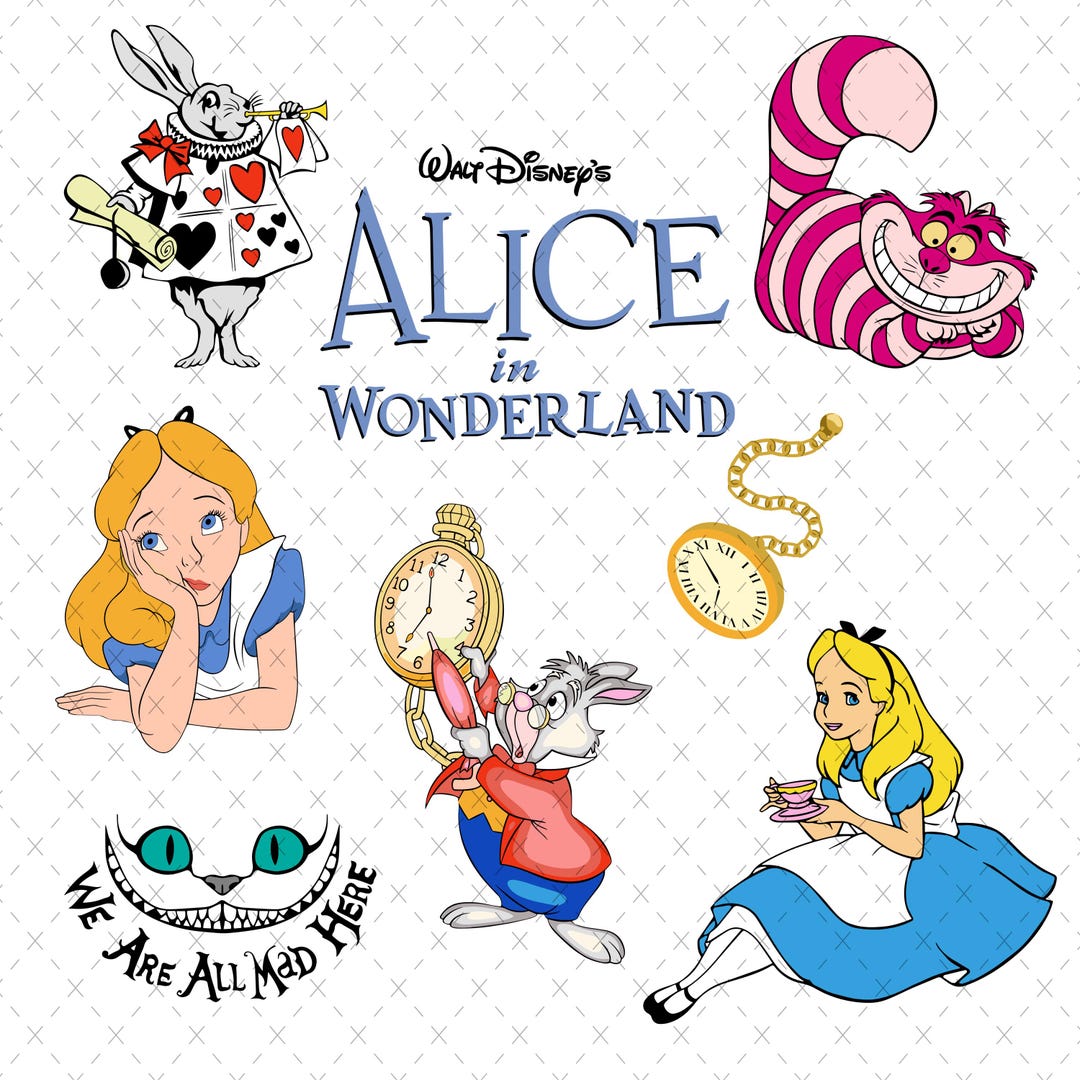 Alice in Wonderland Clipart Mega Bundle: SVG PNG for Crafts (digital ...