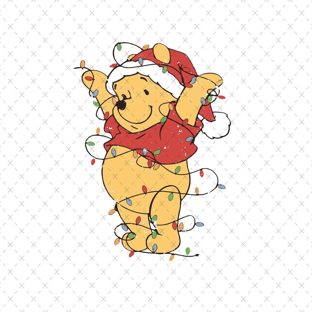 Winnie The Pooh vintage Navidad png, luces navideñas de oso Pooh de ...