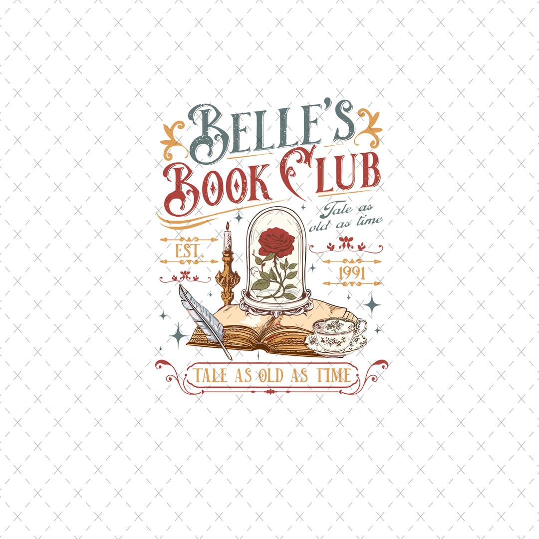 Retro Belle's Book Shop PNG: Beauty and the Beast Design - Etsy