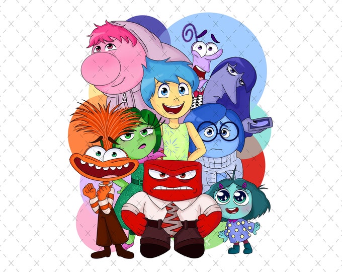 Inside Out 2 Clipart Png: All the Feels Characters (digital Download ...