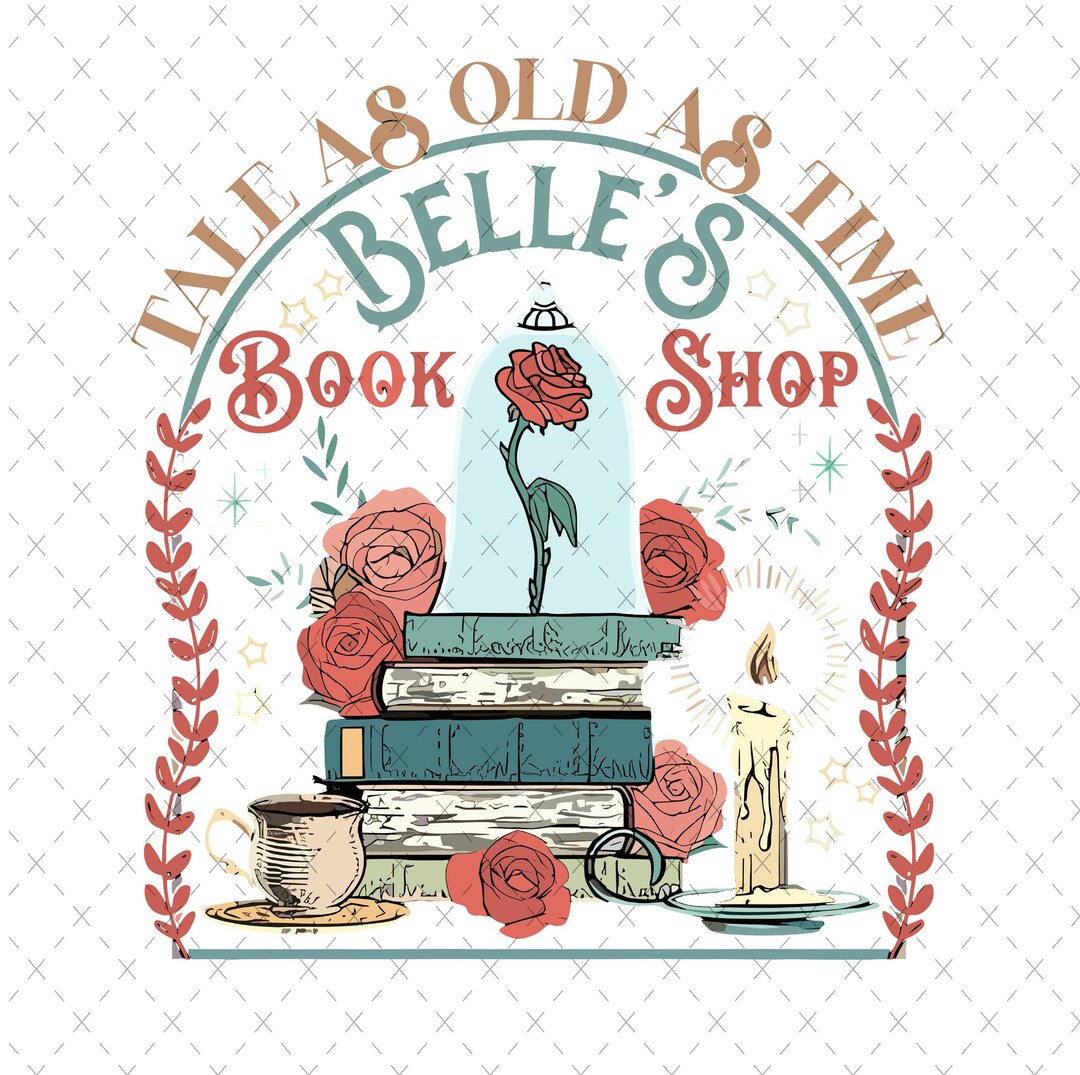 Retro Tale as Old as Time Belle's Book Shop Png, Retro Belle Png, Retro ...