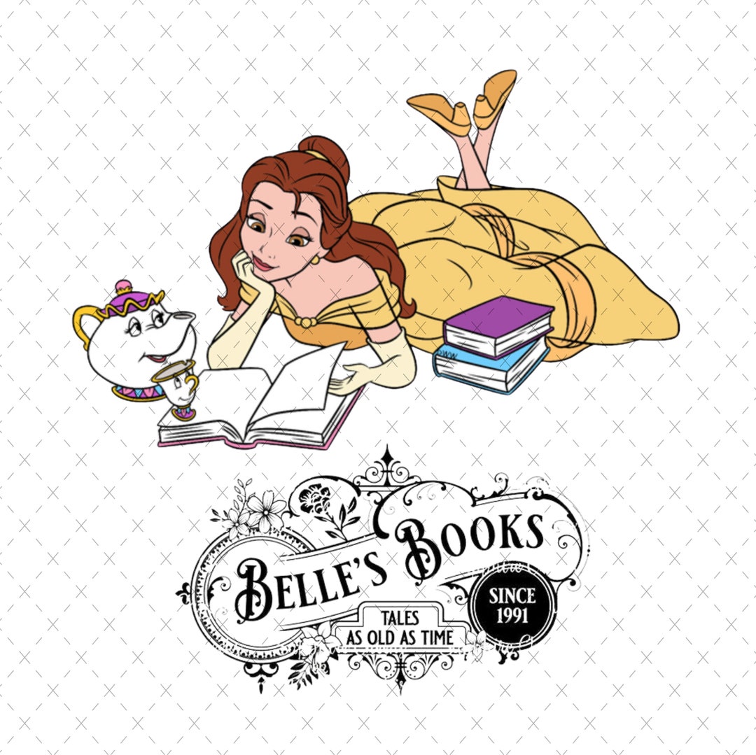 Princess Belle Book Club SVG PNG: Crafting Cut File - Etsy