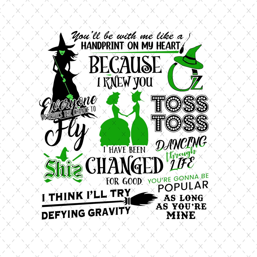 Wicked Musical SVG PNG Bundle: Change for Good, Defy Gravity - Etsy
