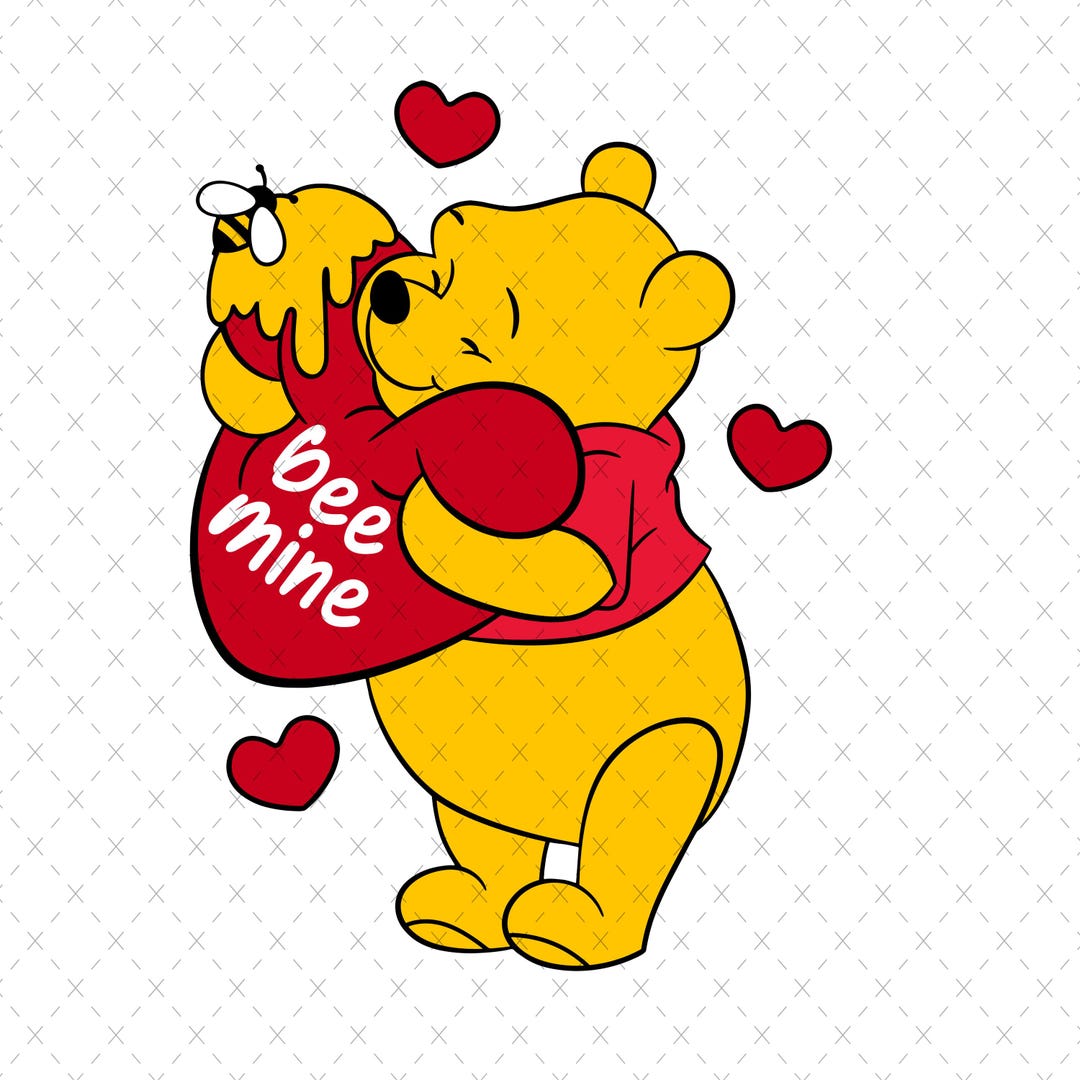 Winnie the Pooh, Bee Mine Svg, Valentine Day Svg, Heart Svg, Png, Cut ...