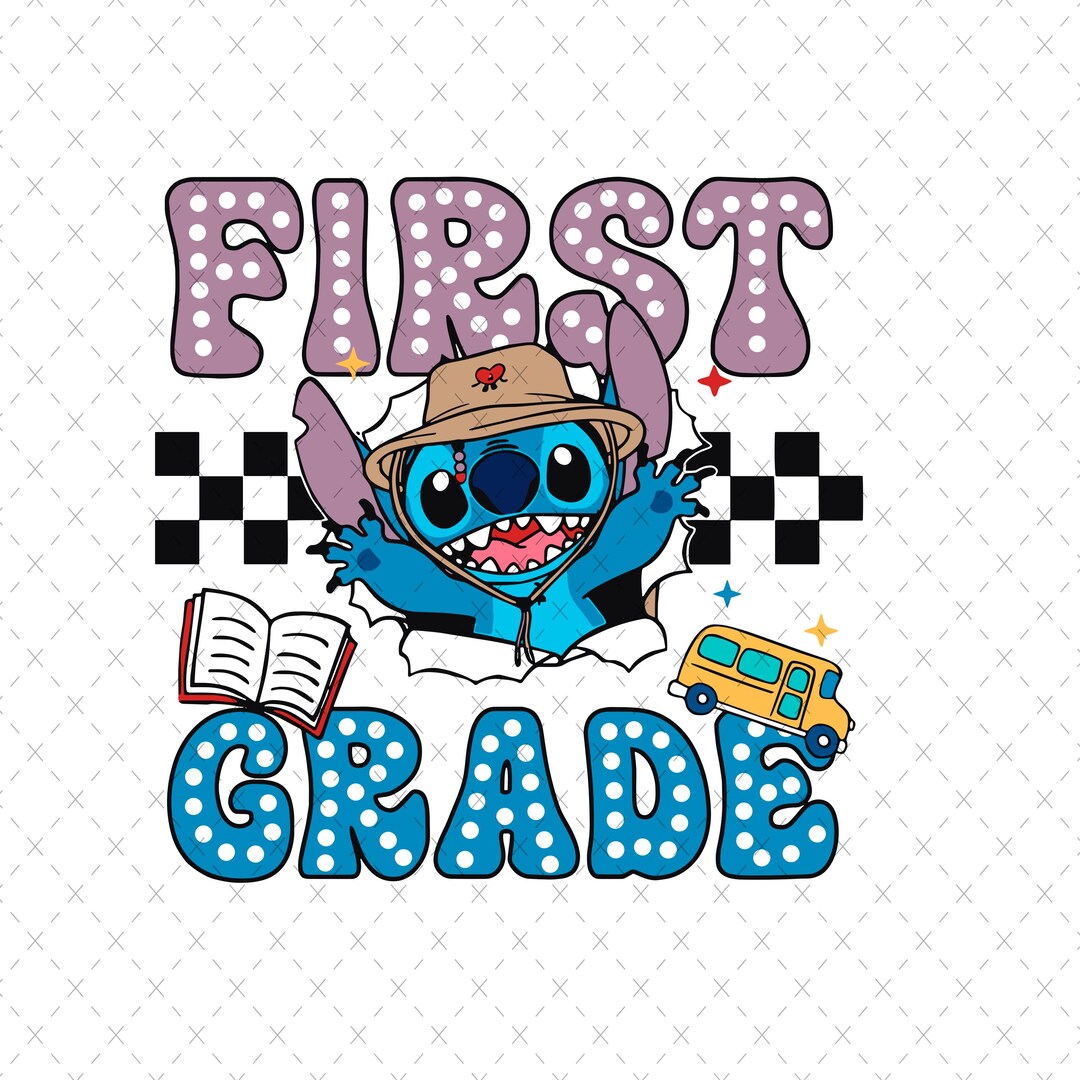 Cartoon Stitch Back to School PNG: Pre-k - 5th Grade Design - Etsy