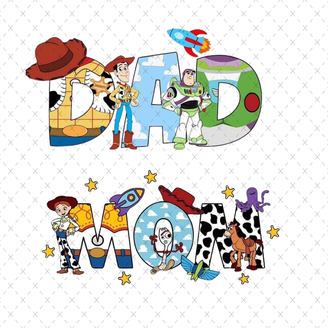 Toy Story Mom & Dad SVG PNG: Family Trip Digital Files - Etsy