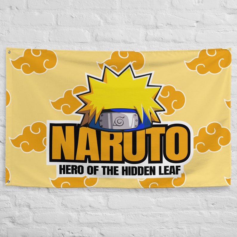 Naruto Flag Yellow Horizontal Anime Flag Anime Tapestry Wall Art ...