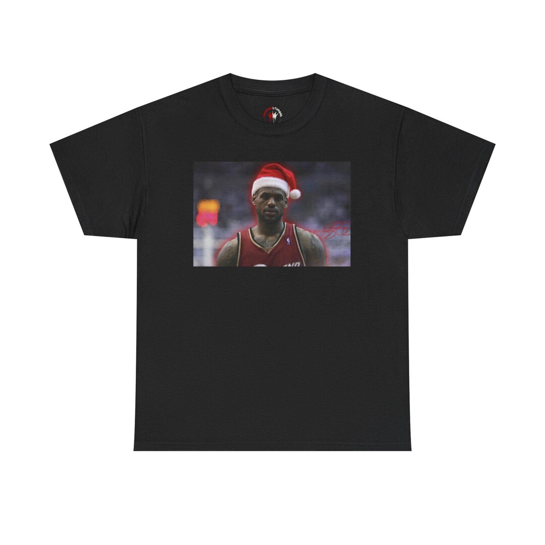 Lebron James Christmas Santa Hat Unisex Tee, Basketball Fan Gift ...