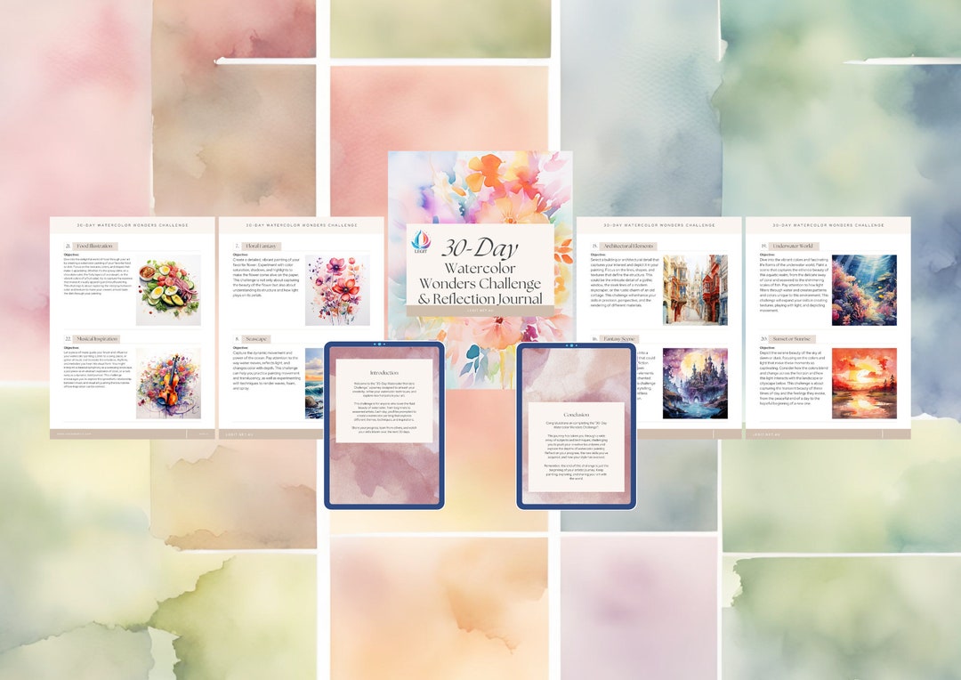 30 Day Watercolor Wonders Challenge and Reflection Journal, Painting ...