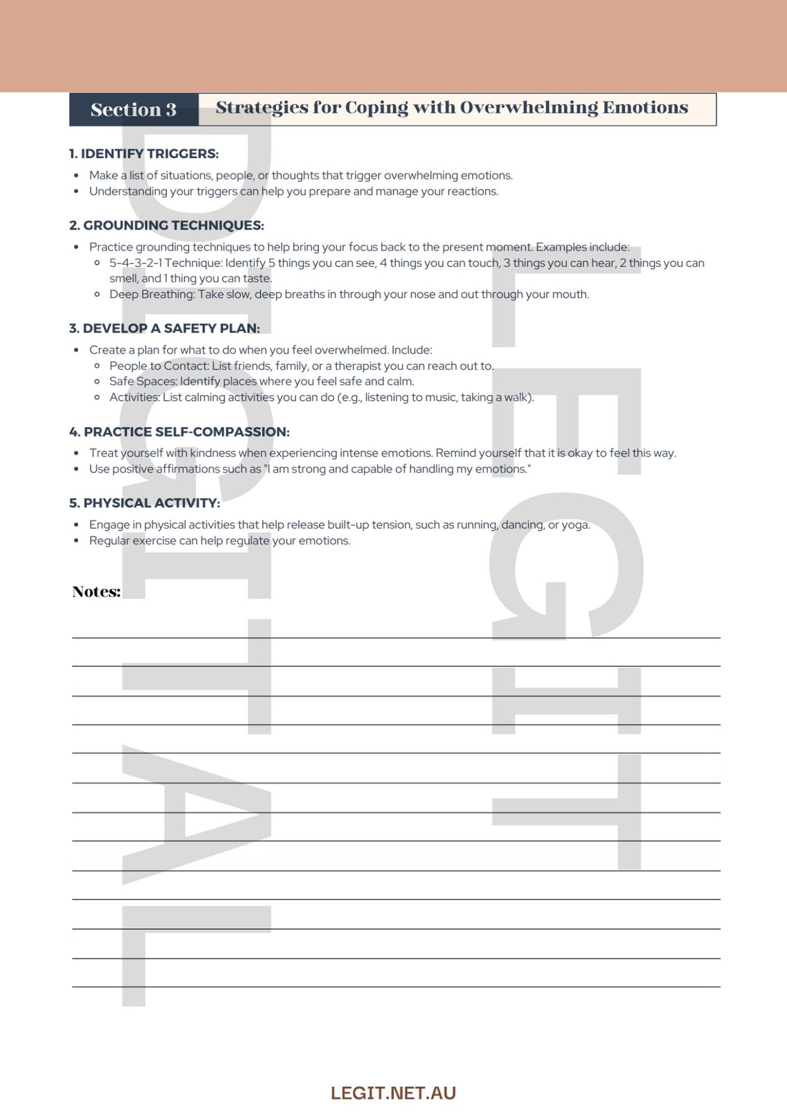 Emotional Regulation Workbook, Emotional Regulation for Adults ...