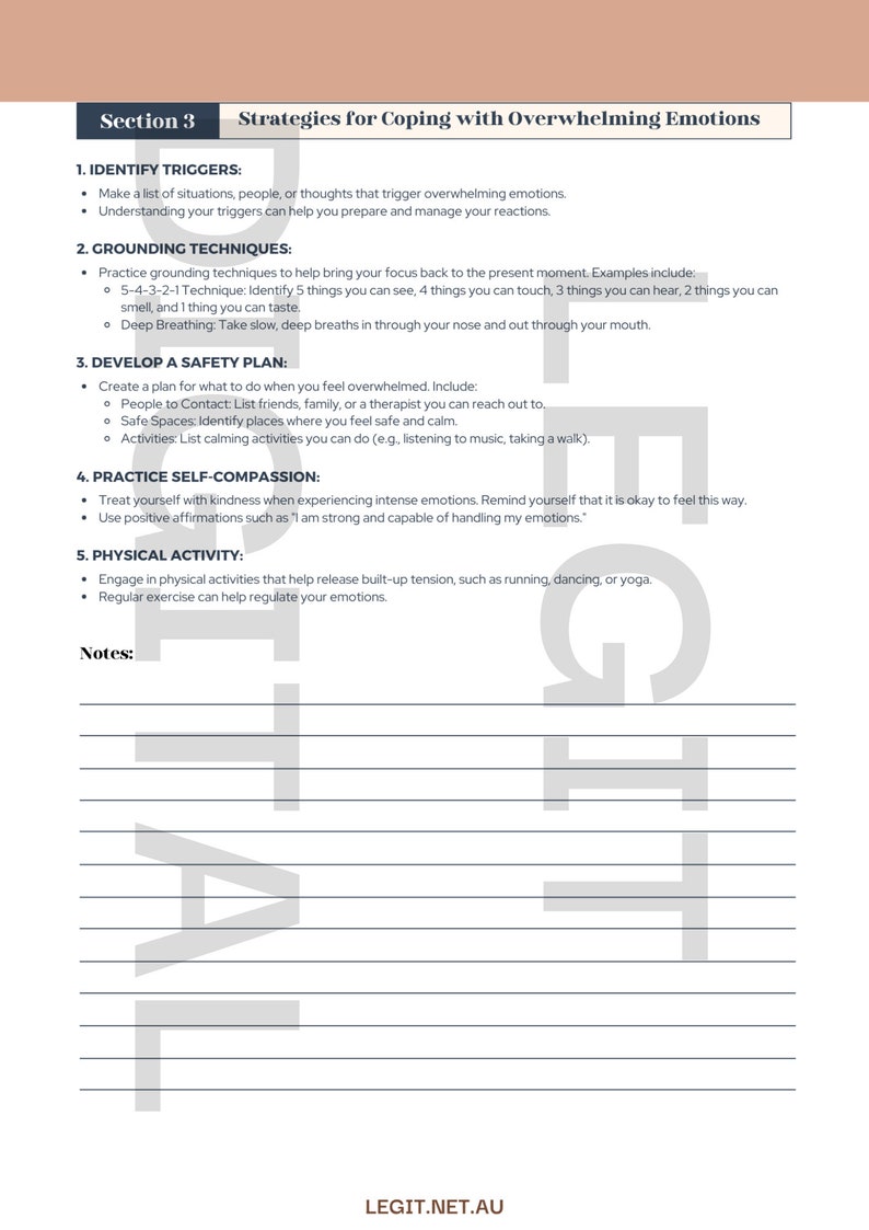 Emotional Regulation Workbook, Emotional Regulation for Adults ...