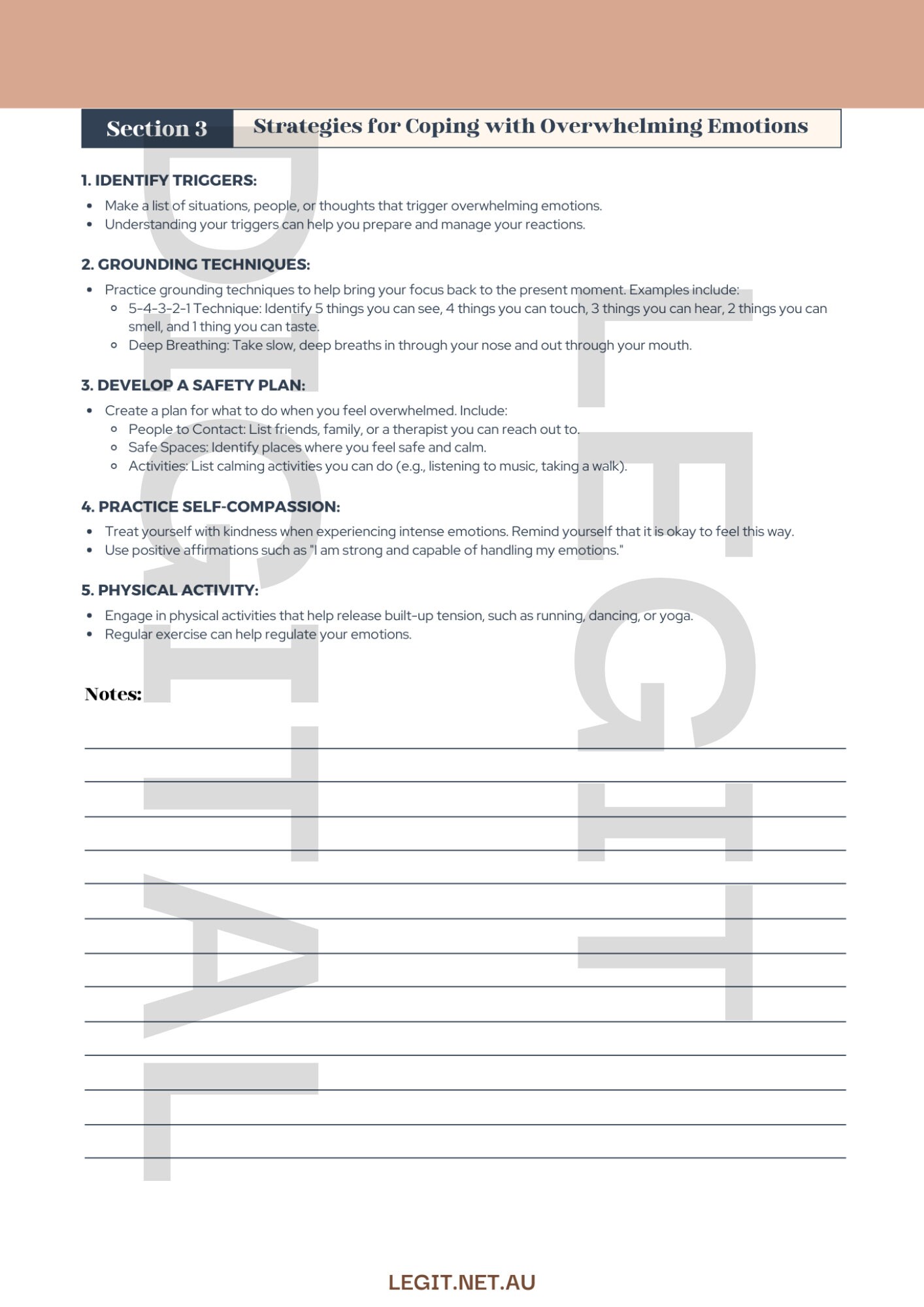 Emotional Regulation Workbook, Emotional Regulation for Adults ...