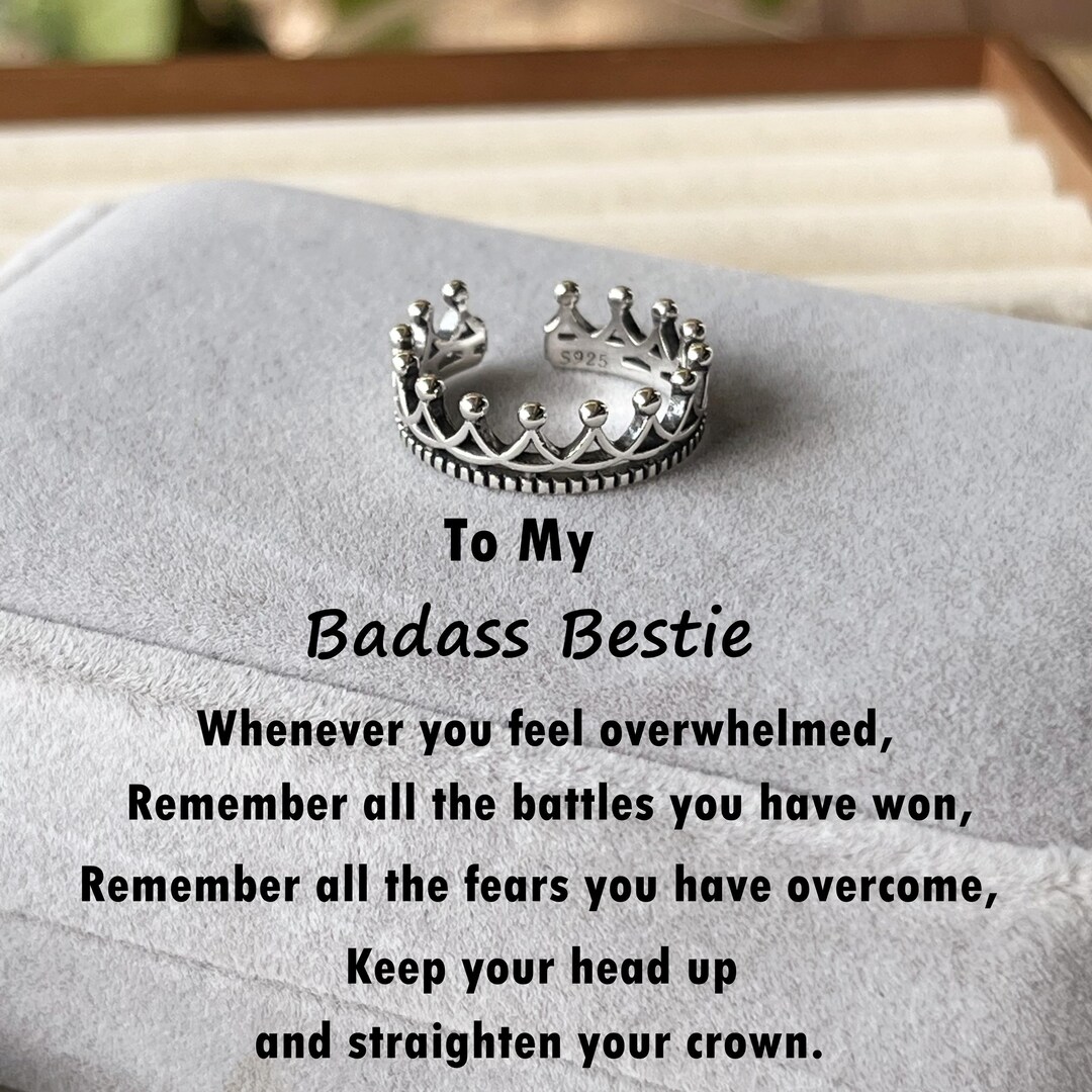 Crown Ring: Badass Bestie Gift, Adjustable Size 7 - Etsy